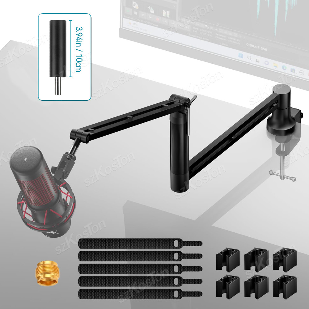 Jual Adjustable Microphone Boom Arm Extended Riser with Cable ...