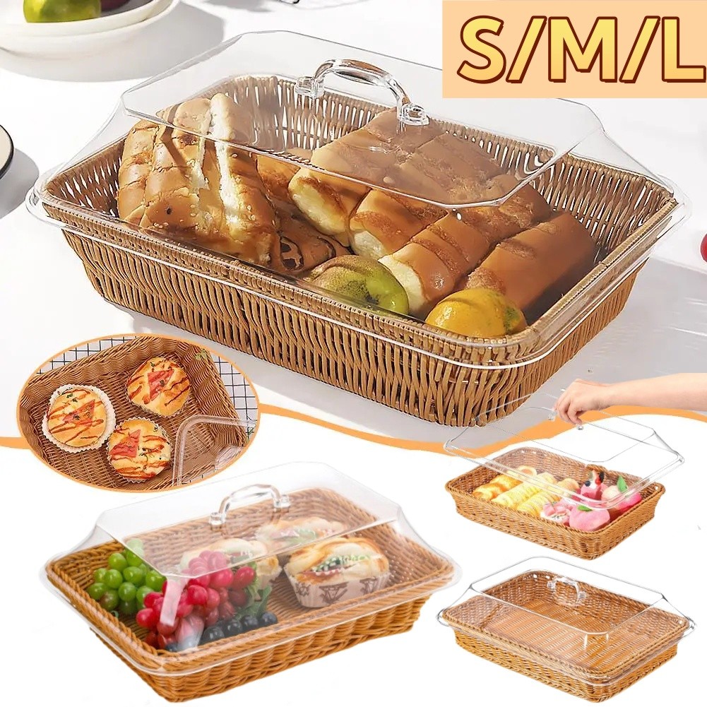 Jual S/M/L/Set Nampan Dan Tutup Roti Emas Mewah Tempat Roti Tempat ...