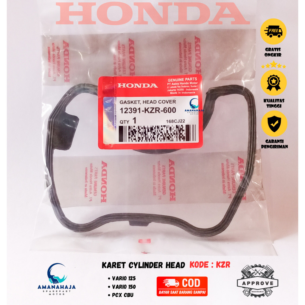 Jual ( GARANSI ) ORI KARET HEAD MOTOR HONDA VARIO 125 (KZR) | SPAREPART ...