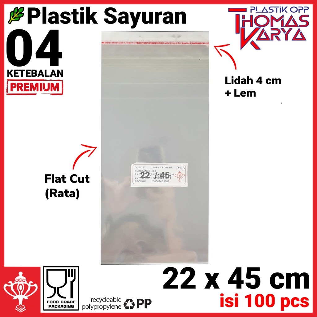 Jual Plastik OPP 22x45 isi 100 Kantong Bening Packing Sayur Dupa Hio ...