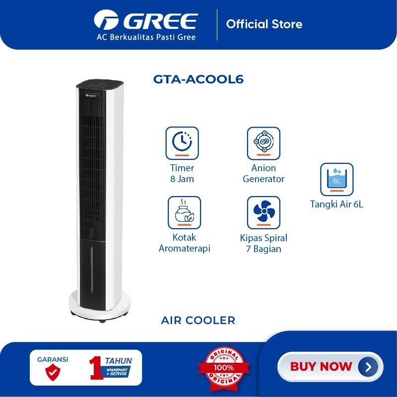 Jual GREE Tower Air Cooler Anion Generator Aromaterapi Kapasitas 6L GTA-ACOOL6 Original Garansi ...