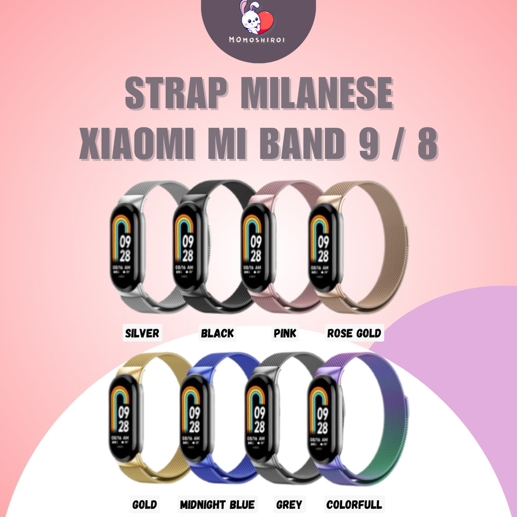 Jual Strap Xiaomi Mi Band 9 / Band 8 Metal Stainless Tali MiBand 9 8 Milanese Loop Strap ...