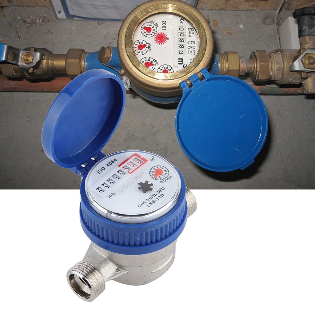 Jual Copper 1.5m3/h 0-40℃ Mechanical Water Meter 15mm 1/2 inch Water ...