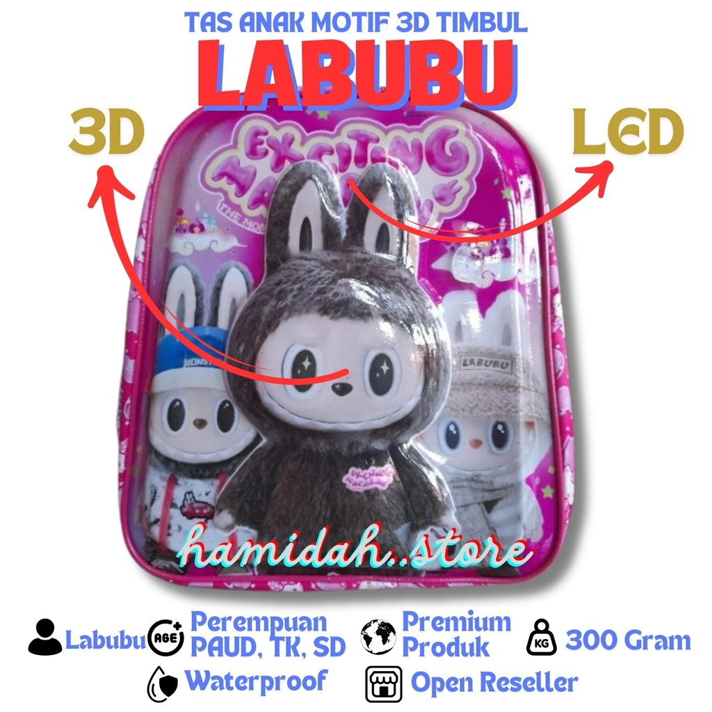 Jual Tas Ransel Labubu Anak PAUD TK SD Timbul Bagus Karakter Wanita Lucu Nyaman Keren Bergambar ...