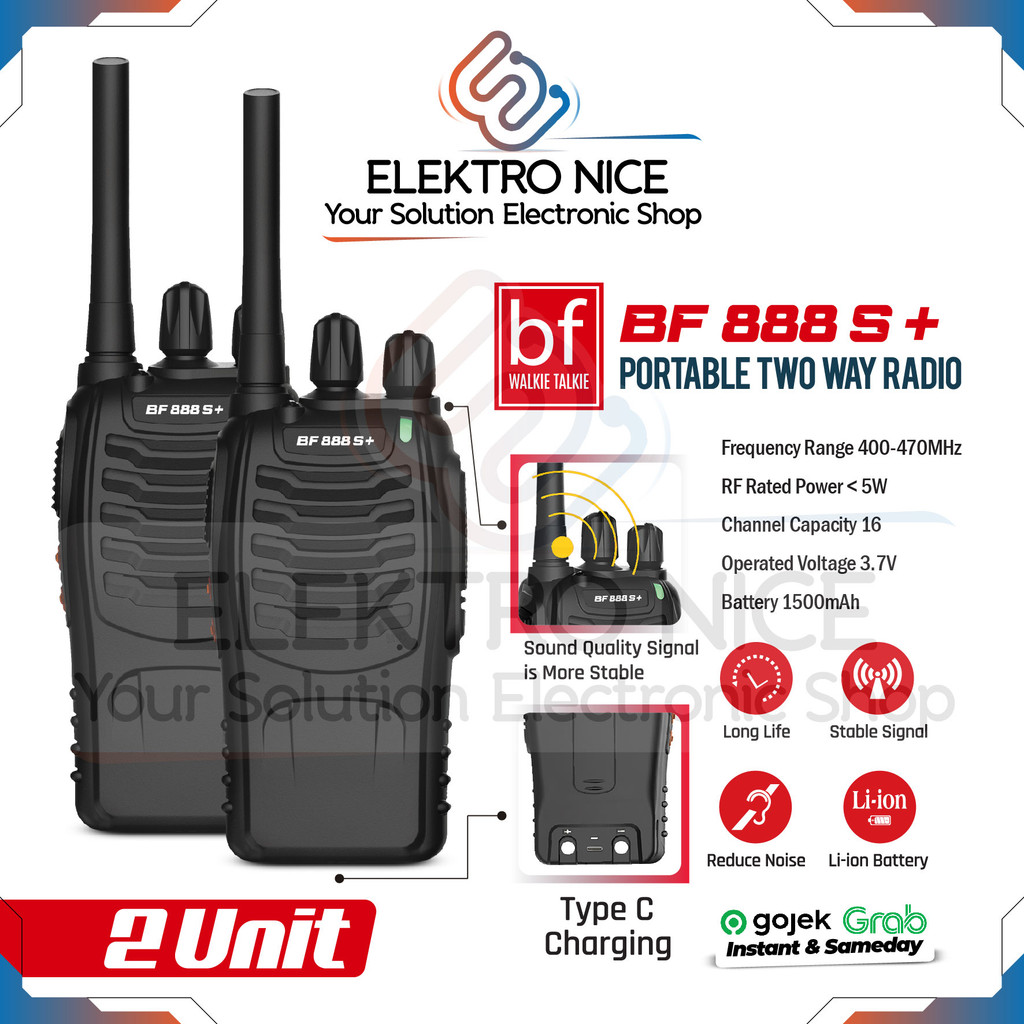 Jual (isi 2 set) Walkie Talkie BF 888s Plus HT Jarak Jauh 10km ...