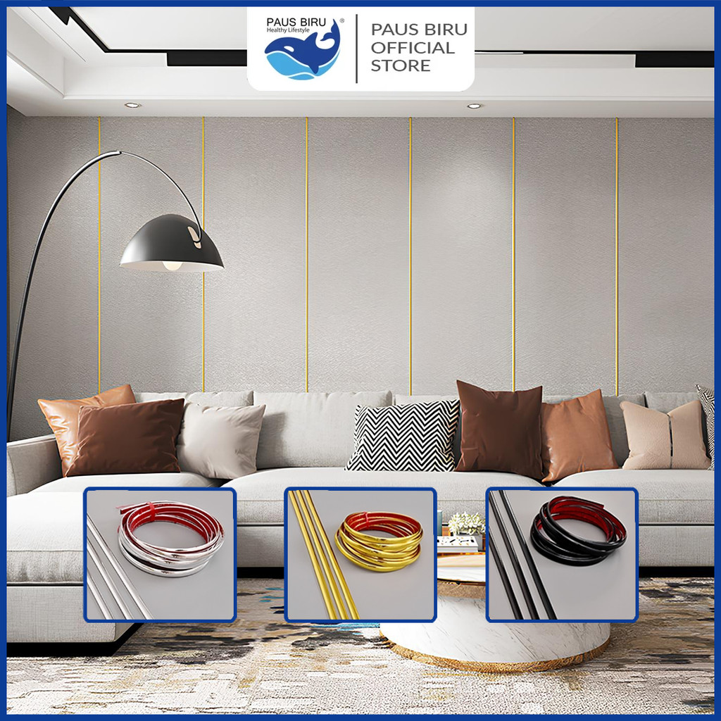 Jual Paus Biru - LIST PLAT STRIP MIRROR WALL STICKER PANJANG 1 METER ...