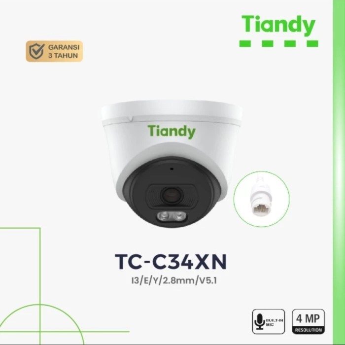 Jual Kamera Tiandy TC-C34XN 4MP POE Audio Onvif Indoor (IP Kamera ...