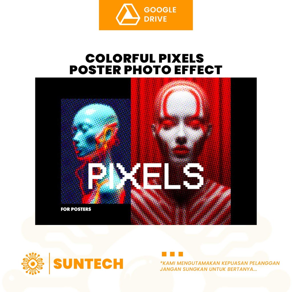 Jual COLORFUL PIXELS POSTER PHOTO EFFECT | Shopee Indonesia