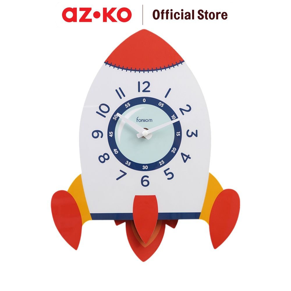 Jual AZKO Forhom Jam Dinding Anak Rocket Wall Clock Jam Tembok Analog ...