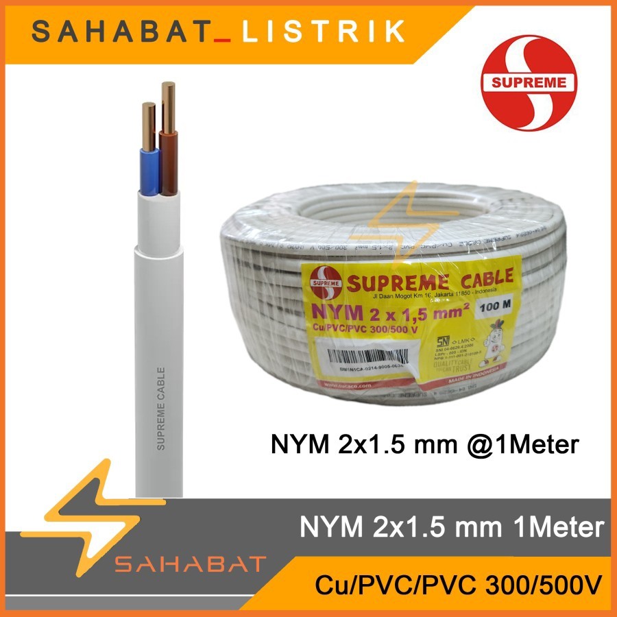 Jual Kabel Listrik Supreme NYM 2x1.5 2x1,5 mm Meteran Per Meter ...