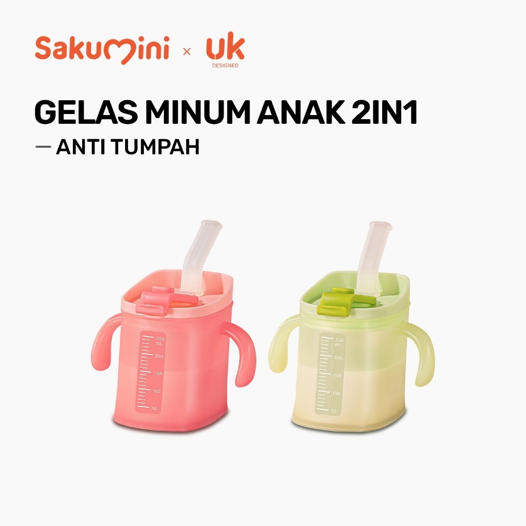 Jual SAKUMINI 3in1 Declining Curve Straw Training Cup | Gelas Miring Botol Minum Sedotan Anak ...