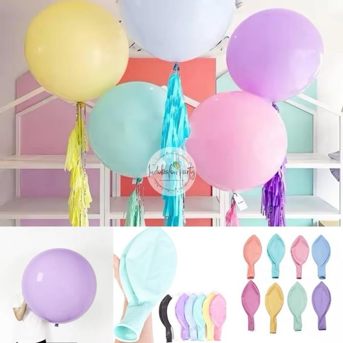 Jual Balon Latex Pastel Jumbo / Balon Macaron 36 inch | Shopee Indonesia