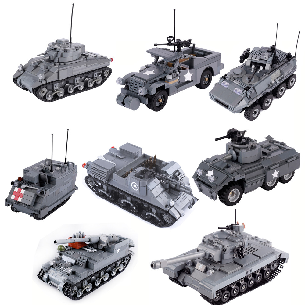 Jual WW2 Military Tank Building Blocks US M8 Armored Reconnaissance ...