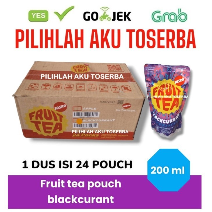 Jual Fruit Tea Sosro BLACKCURRANT Kemasan POUCH 200 ml - ( HARGA 1 DUS ISI 24 ) | Shopee Indonesia