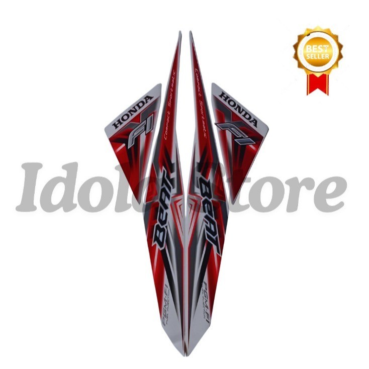Jual STIKER STRIPING HONDA BEAT FI 2015 PUTIH MERAH STIKER LIS BODY ...