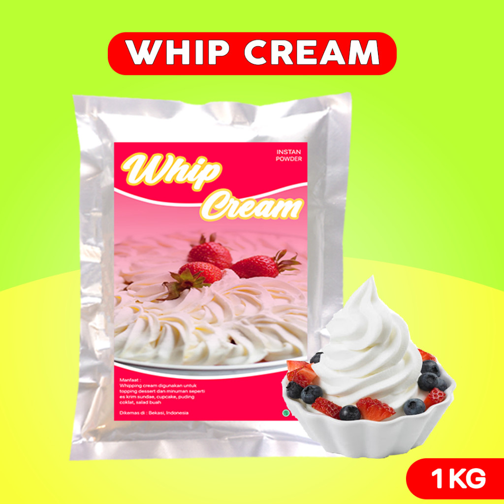 Jual WHIP CREAM TOPPING PREMIUM 1KG / BUBUK WHIP CREAM / WHIPPED CREAM ...