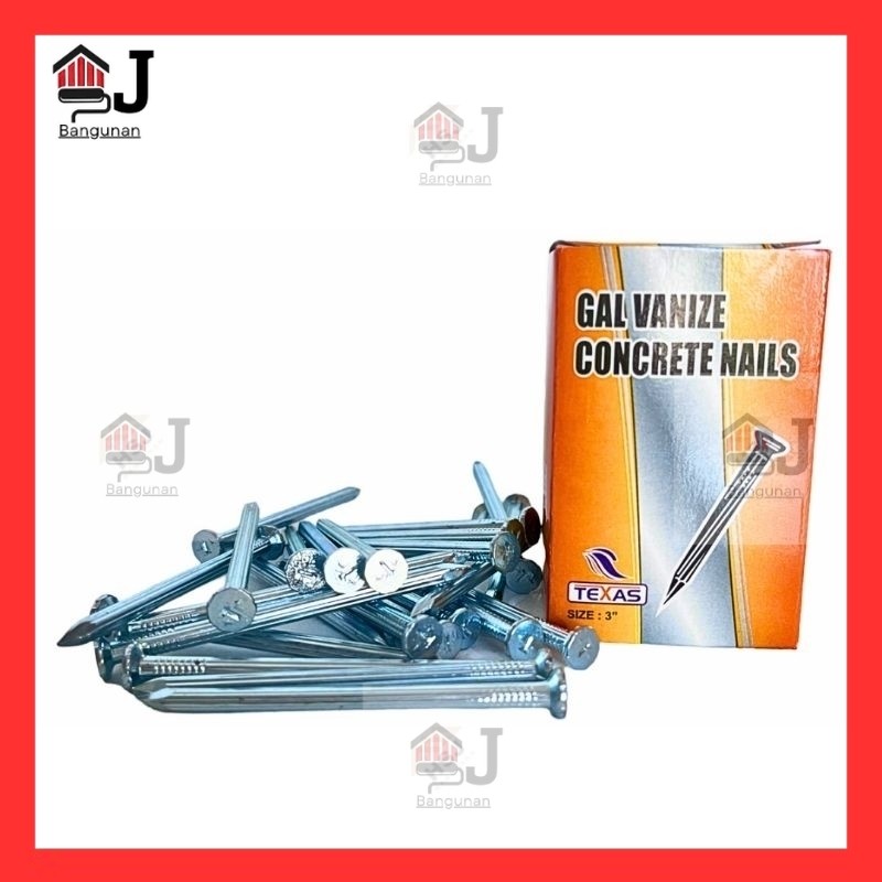 Jual AJB - Paku Cor 3 Inch Paku Beton Paku Putih Baja 1 kotak 1 pack ...