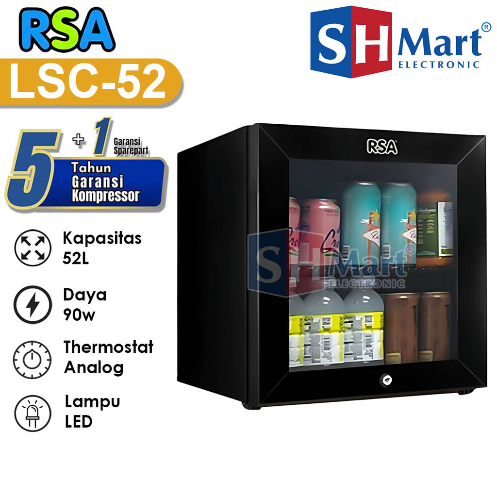 Jual SHOWCASE MINI RSA 52 LITER LSC52 / LSC-52 MINI BAR DISPLAY COOLER ...