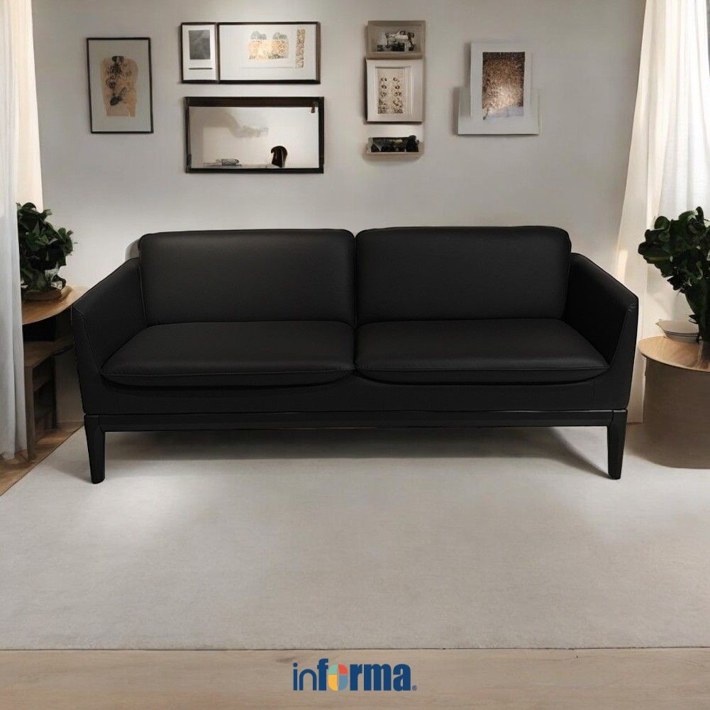 Jual Informa Sieben Keegan Sofa Kulit 3 Seater - Hitam Tempat Duduk ...