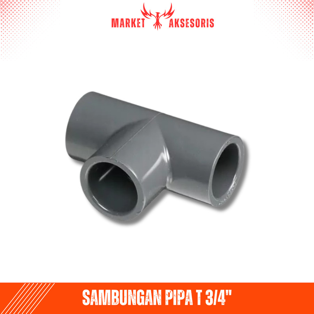 Jual MARKET AKSESORIS Sambungan Pipa Tee PVC 3 4 Inch Alat Penyambung Pipa Plastik Model T ...