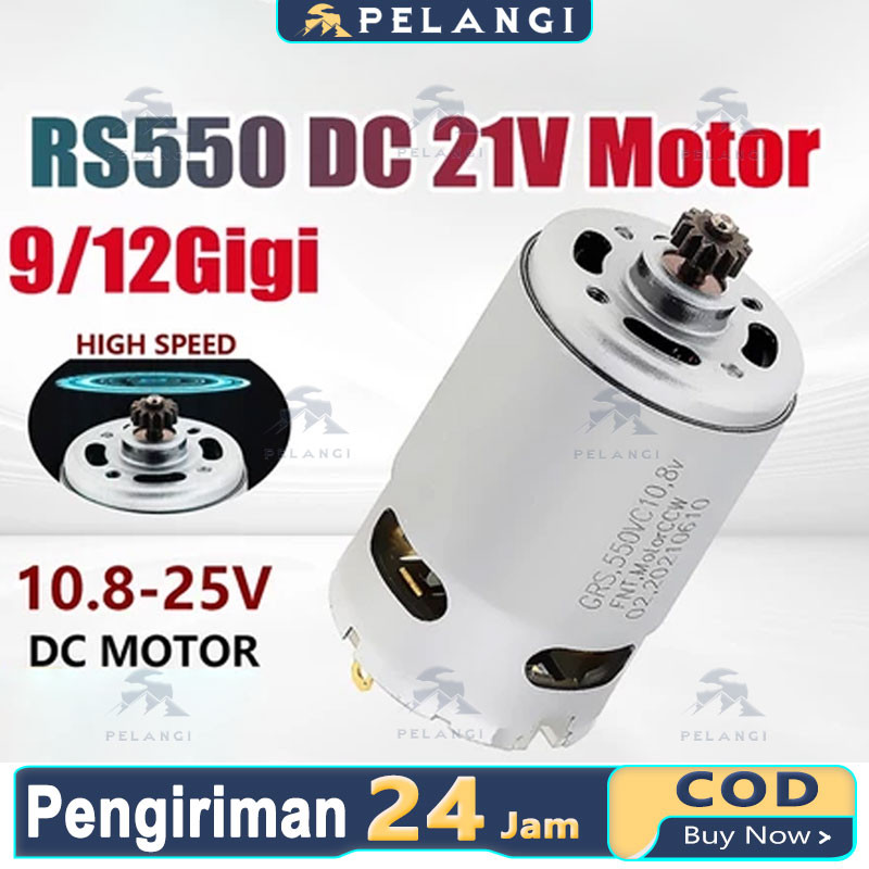 Jual RS550 Motor Dinamo DC 12V 16,8V 21V 25V Motor RS-550 High speed Pengganti Bor Baterai ...