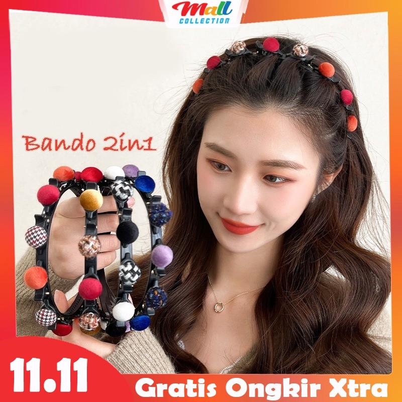 Jual MALL - 2in1 Bando Jepit Rambut Wanita Bondu Fashion Korea Cantik Anak & Dewasa BND20 ...