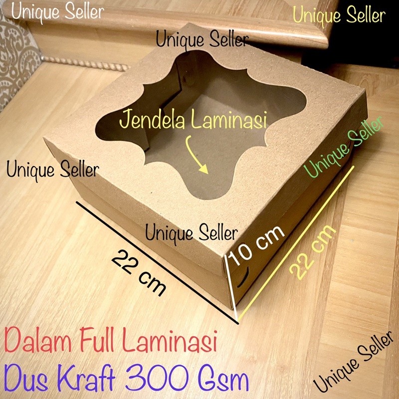Jual Dus Kotak Box Hampers 22x22x10 KRAFT Jendela FULL Laminasi 300 ...