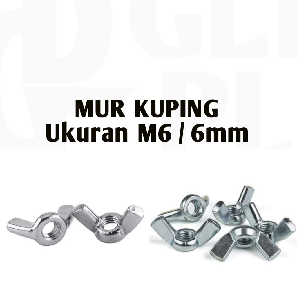 Jual Wing Nut M6 Mur Kuping baut 10 Kupu-kupu setelan rem motor ...