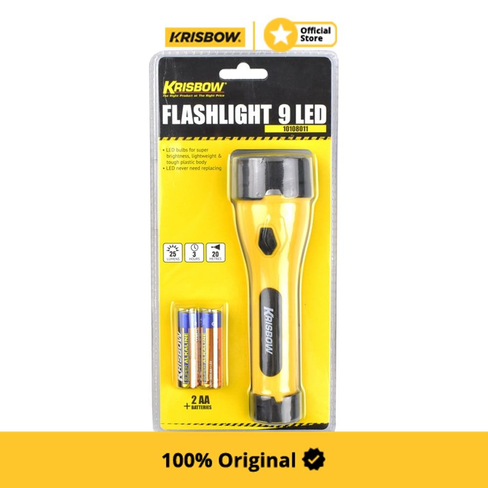 Jual Krisbow Senter Led Flashlight 25 Lumen 2xaa | Shopee Indonesia