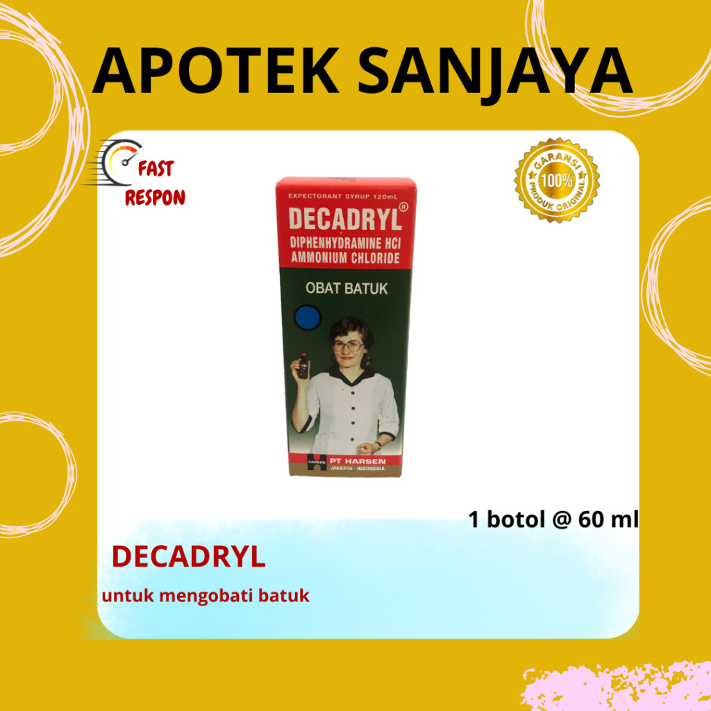 Jual DECADRYL/ISI 120 ml/SIRUP EXSPECTORANT/OBAT BATUK BERDAHAK ...