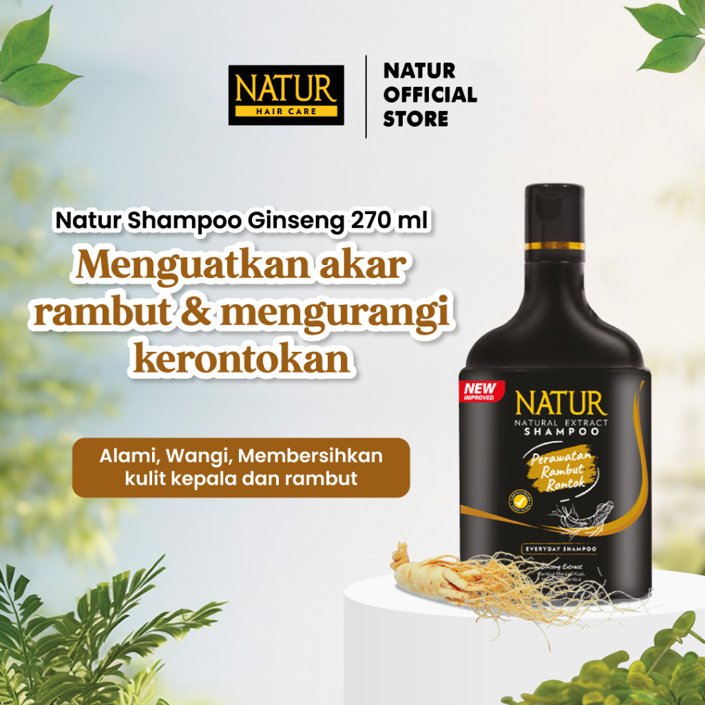 Jual Natur Shampoo Extract Ginseng 270 ml - Shampoo untuk Rambut Rontok ...