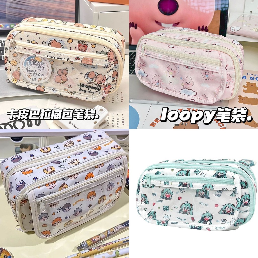 Jual Tempat Pensil Miku Capybara Anime Haikyu Loopy Muat Banyak Besar ...