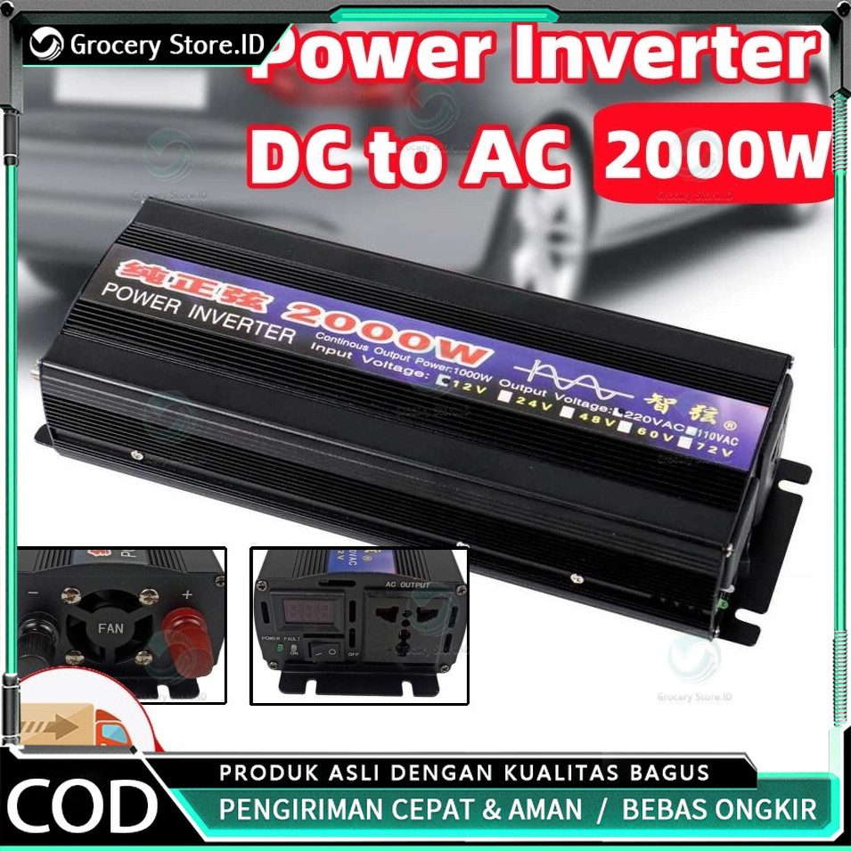 Jual Inverter 2000 Watt Power Inverter DC Ke AC Power Inverter Pure ...