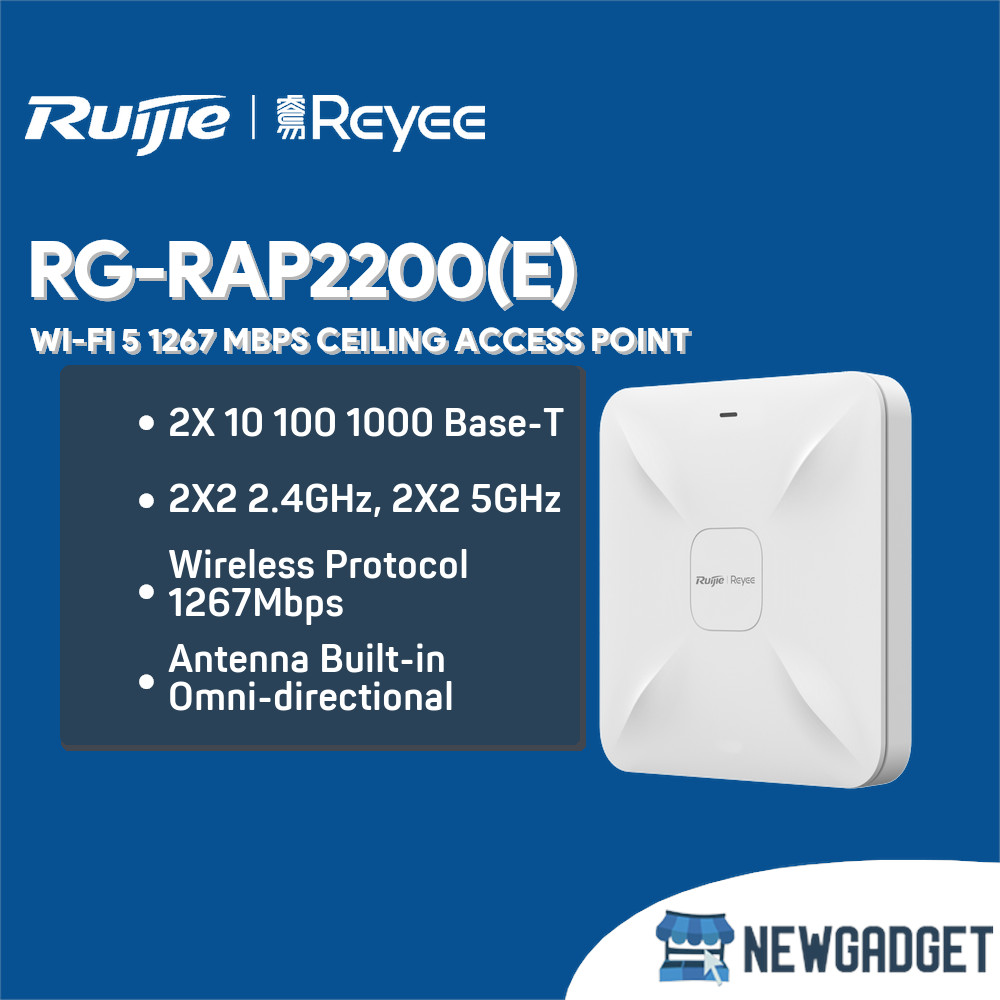 Jual RUIJIE REYEE RG-RAP2200(E) WI-FI 5 1267 MBPS CEILING ACCESS POINT ...
