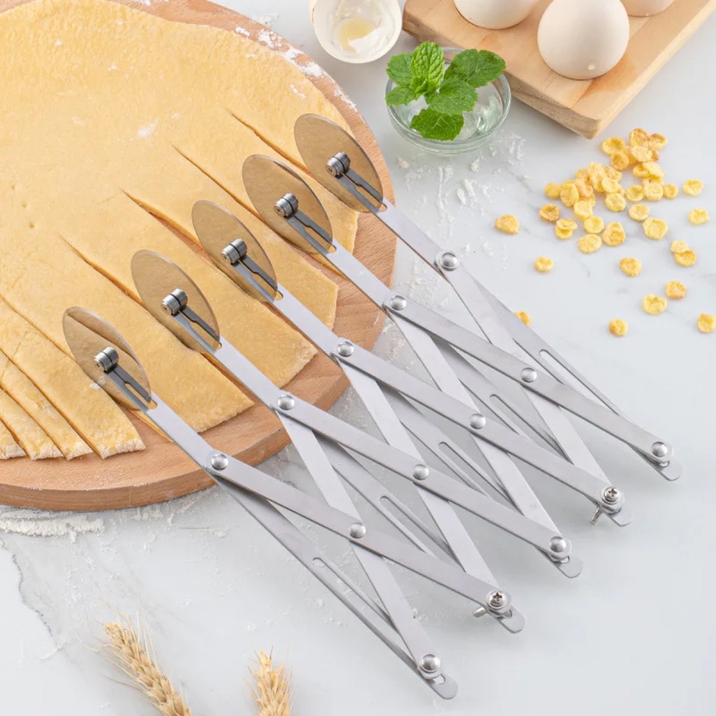 Jual 7/5/1 Wheel Cutter Dough Divider Dough Knife DIY Pasta Cutter ...
