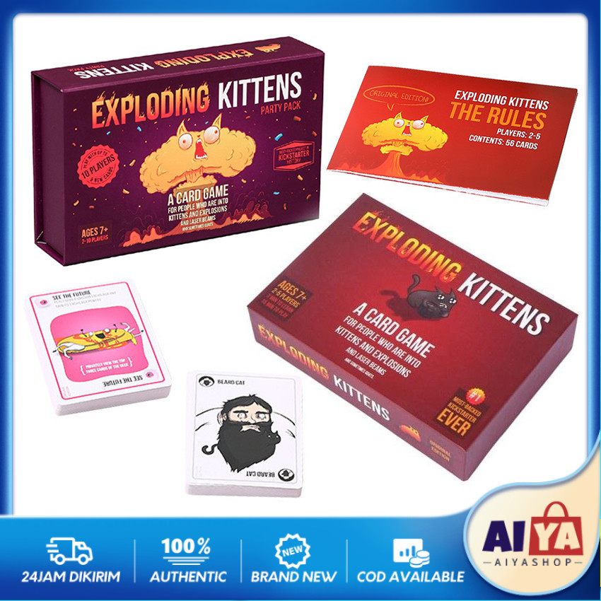 Jual EXPLODING KITTENS PARTY PACK CARDS GAME BOARD GAME Basic Deck ...