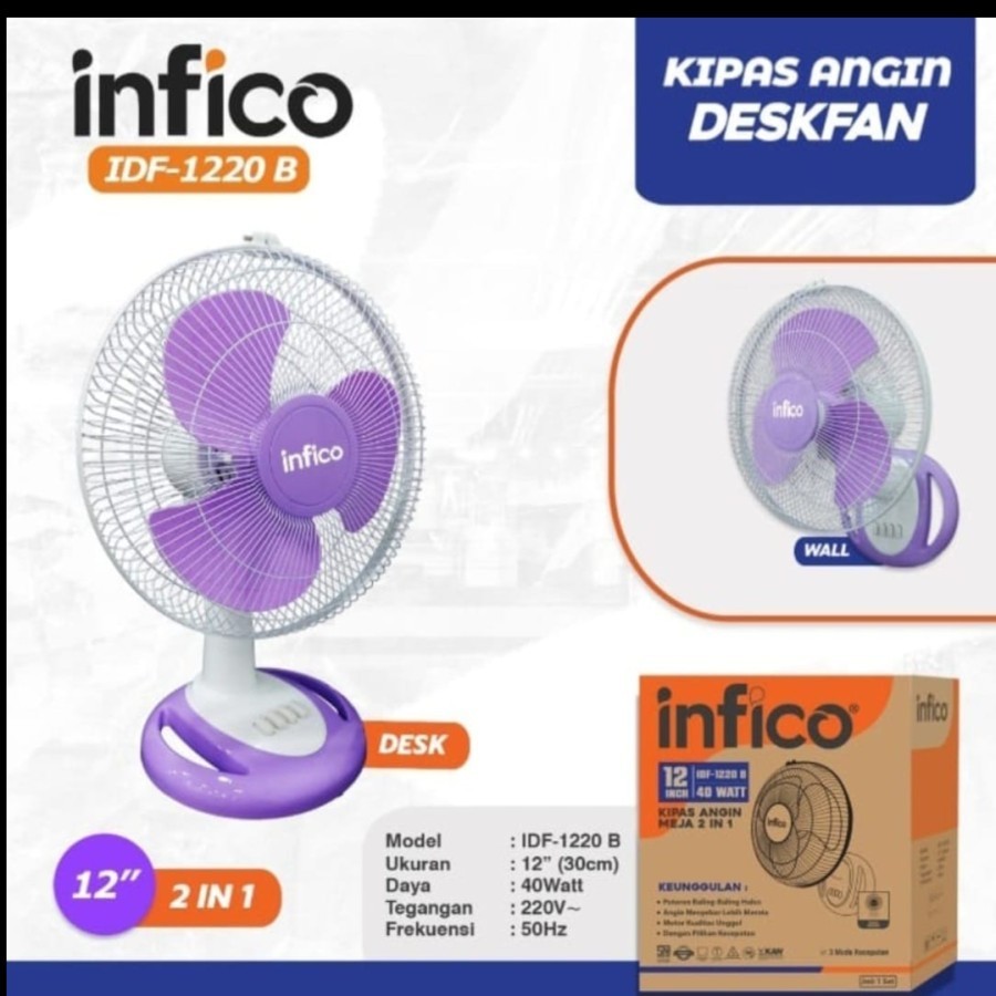 Jual kipas angin meja 12 inch infico desk fan 12inch infico Harga Murah ...