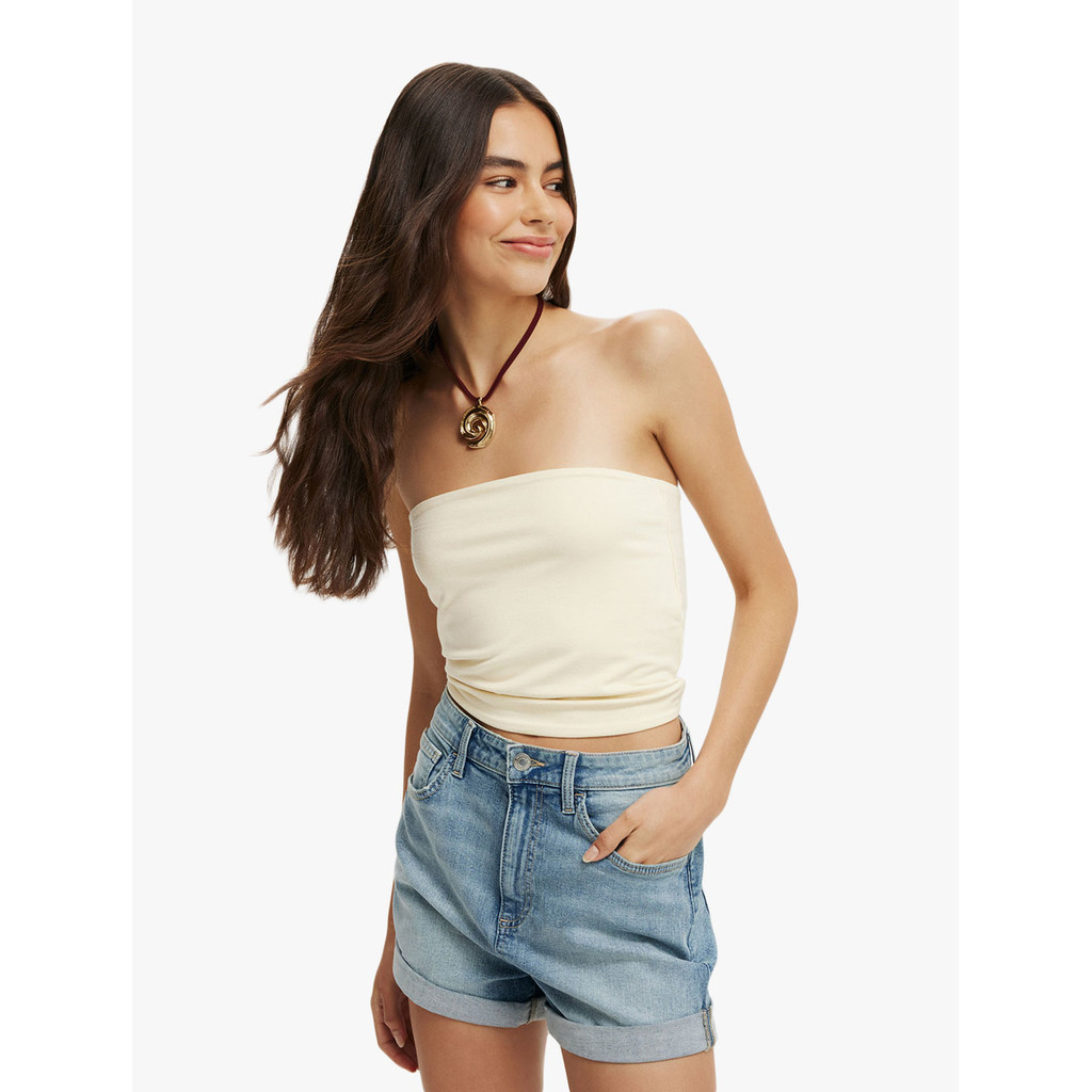 Jual Cotton On - DENIM SHORTS/SKIRTS - High Rise Classic Stretch Denim ...