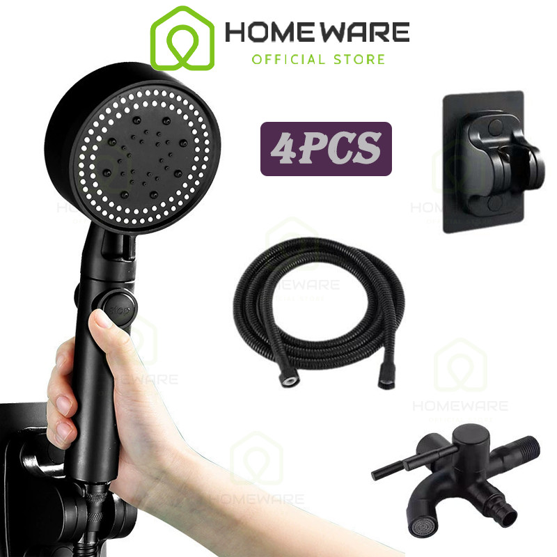 Jual Home Ware 4 IN 1 Paket Shower Kamar Mandi 5 Mode Adjustable Simple Kepala Pancuran Shower ...