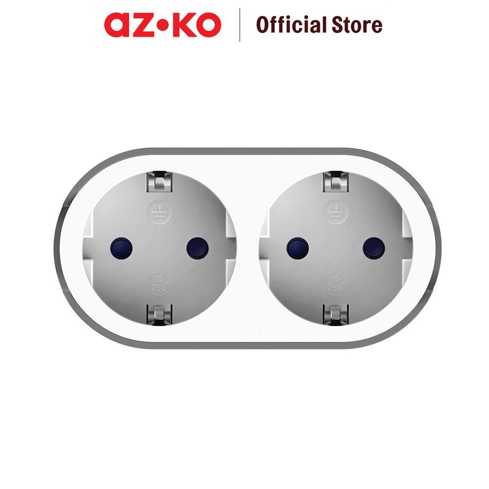Jual AZKO Krisbow Stop Kontak 2 Soket - Abu-Abu/Putih Electric Socket ...