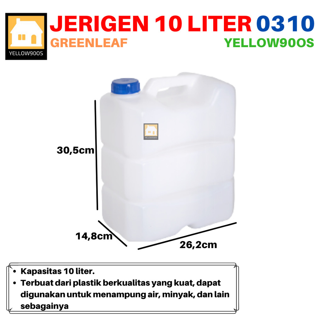 Jual Jerigen Air Segi Indigo 10 Liter Jerrycan Dirigen Plastik 0310 ...