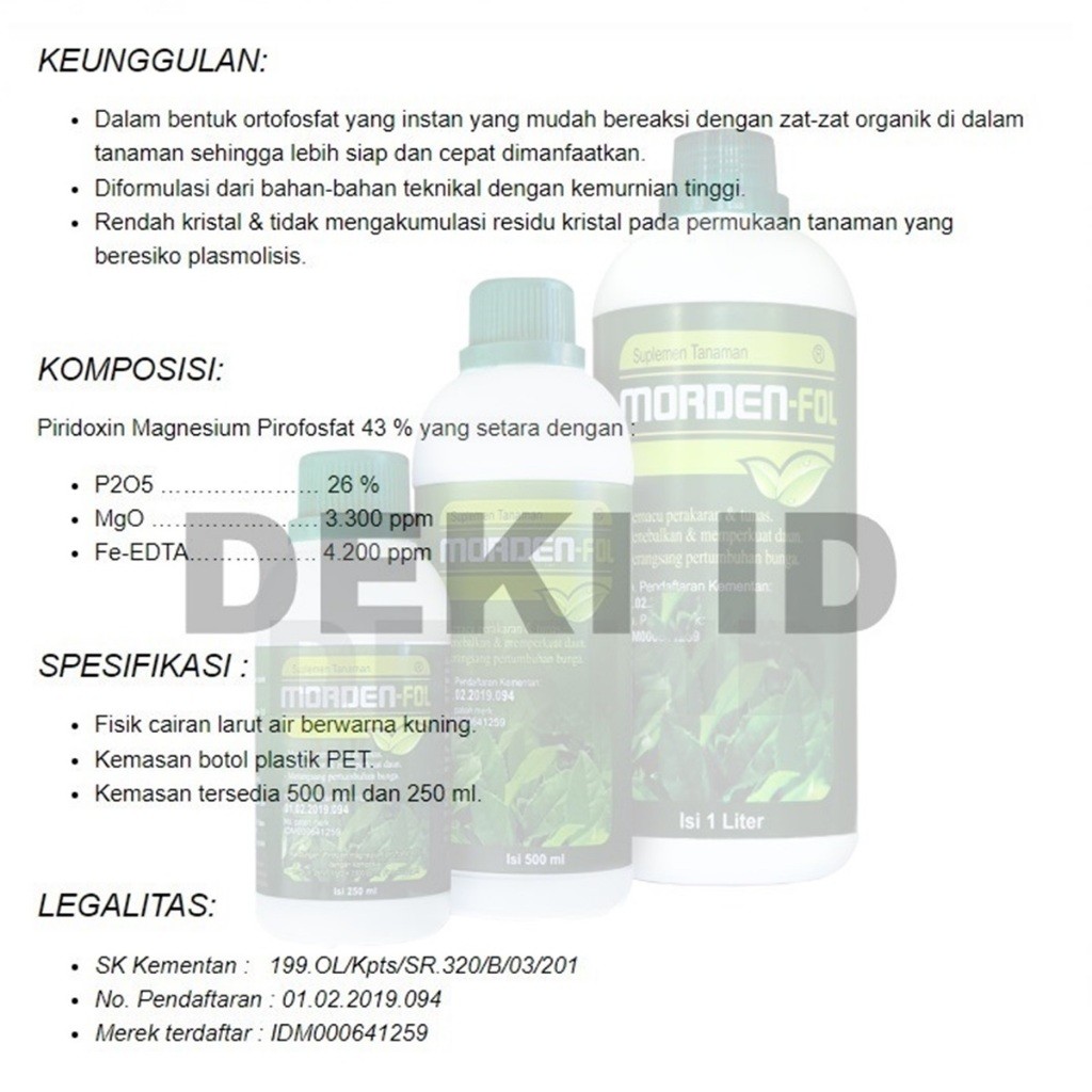 Jual AR56TY Mordenfol 1 Liter Pupuk Cair Magnesium Pospat Morden Foll ...