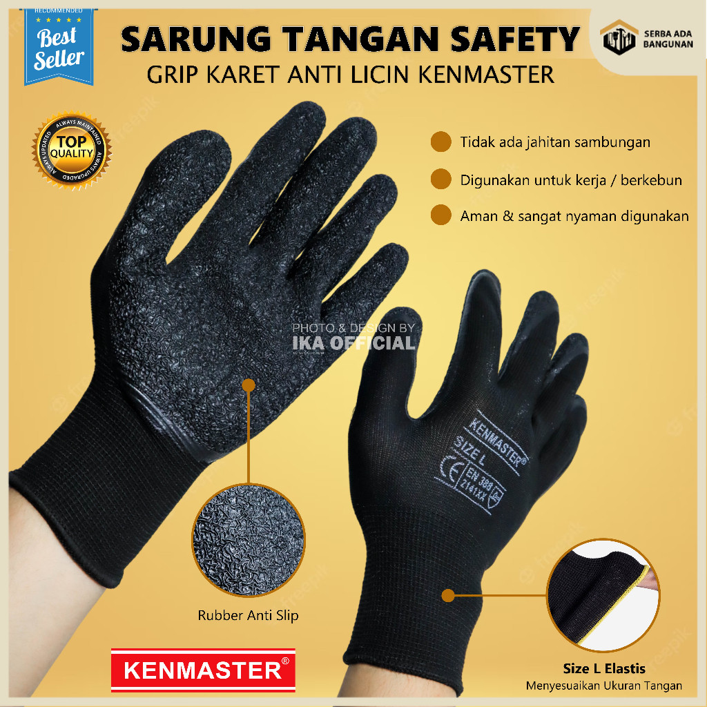 Jual SARUNG TANGAN SAFETY PU KENMASTER GLOVE SARUNG TANGAN KERJA ...