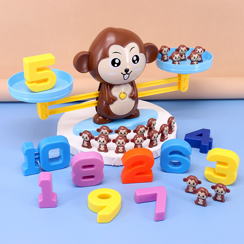 Jual Monkey Balance Math Toy Baby Montessori Early Educational ...