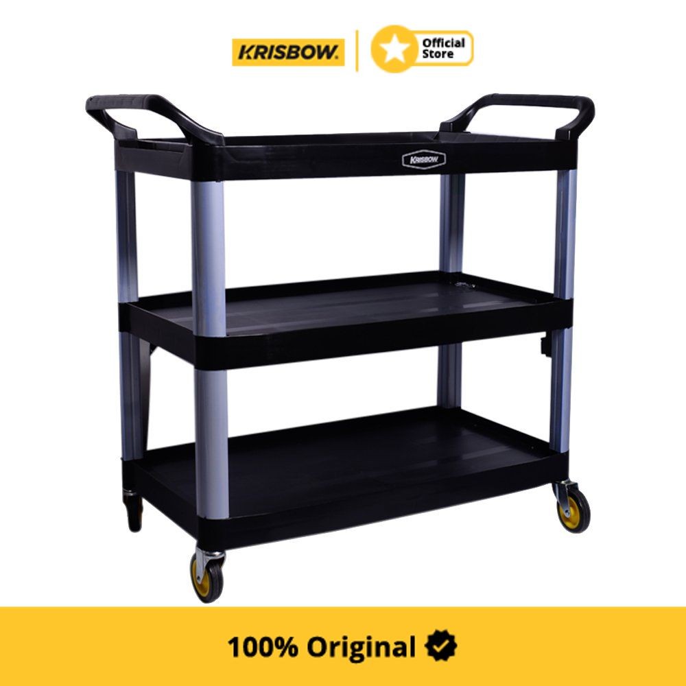 Jual Krisbow Trolley Troli Saji Tiga Tingkat Dengan Roda - Hitam ...