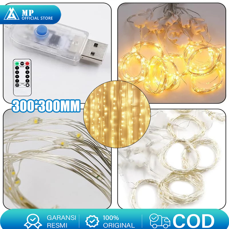 Jual Lampu Tumblr Led Tirai Gorden 3 x 3 Meter 300 Mata Backdrop ...