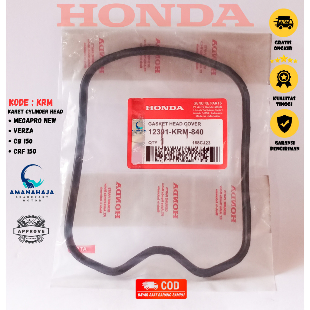 Jual ( GARANSI ) ORI KARET HEAD MOTOR HONDA MEGA PRO NEW (KRM ...