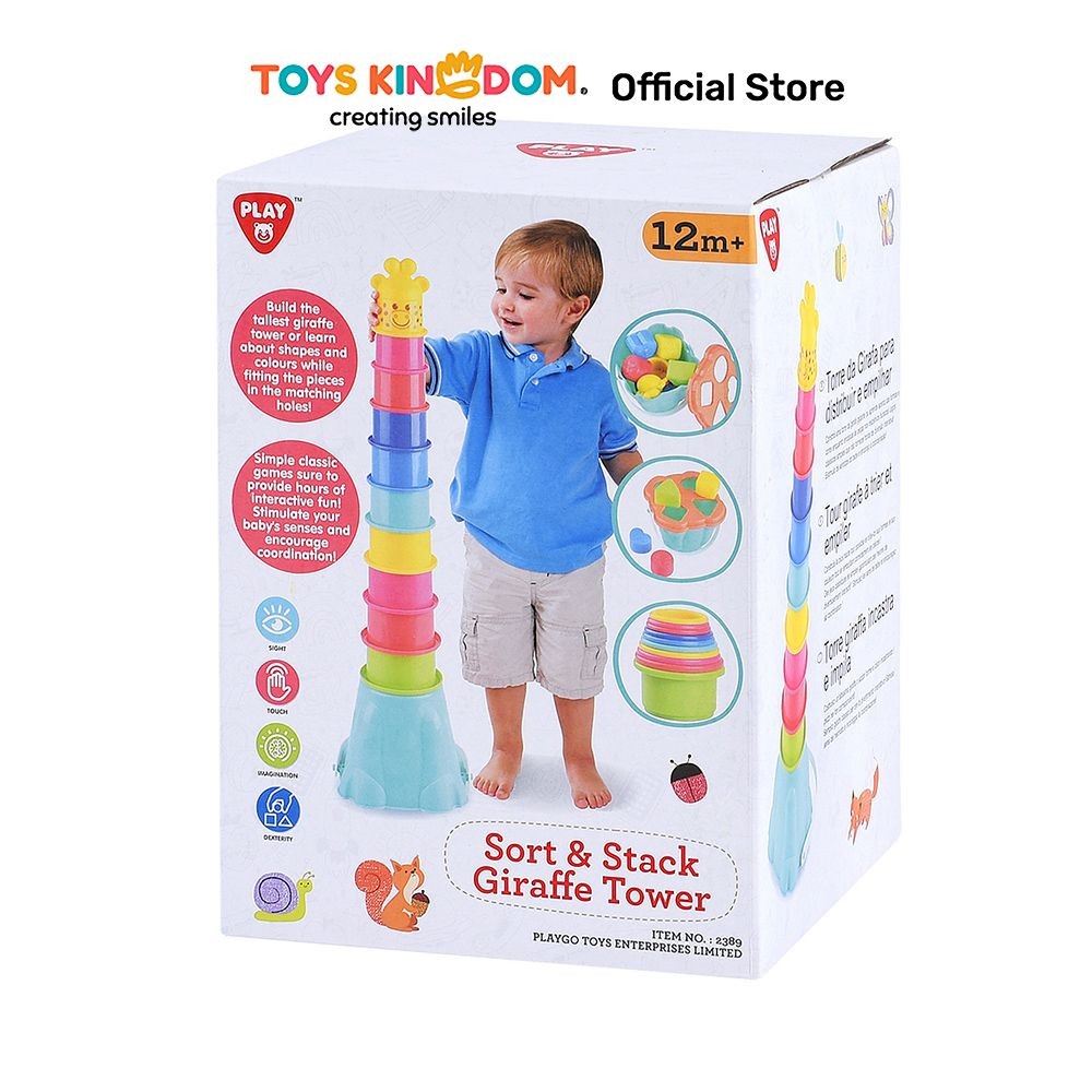 Jual Toys Kingdom Playgo Set Sort & Stack Giraffe Tower 2389 Activity ...