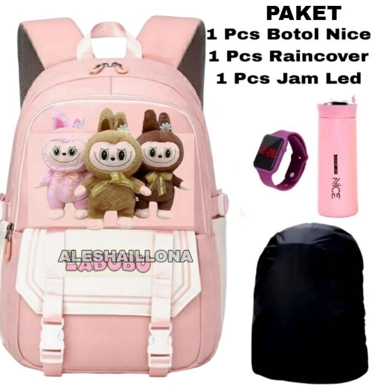 Jual Flash Sale Tas Ransel Anak Perempuan Kuromi Bags Tas labubu Sekolah Anak SD Botol Minum Jam ...