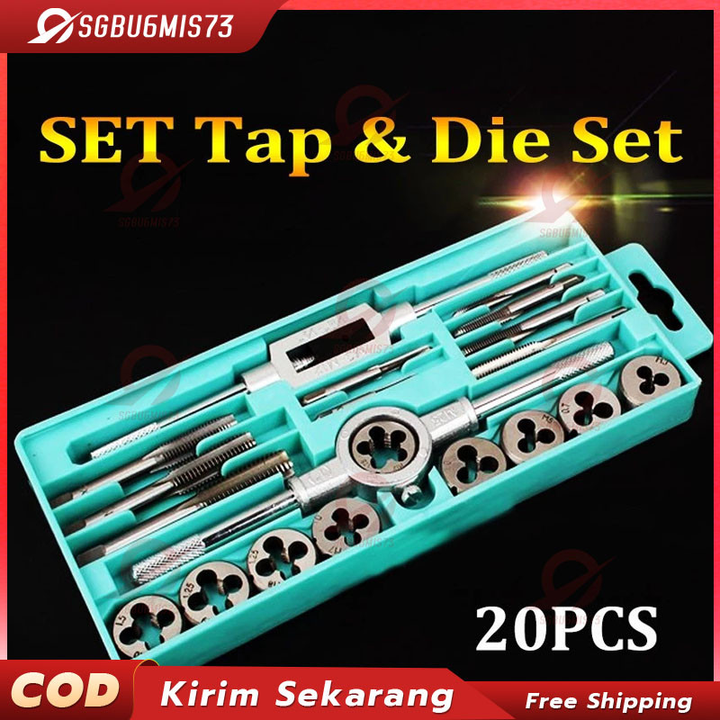 Jual Tap Die Set 12 20 pcs Alat Snai dan Tap Ulir Dart Mur Baut Alat ...